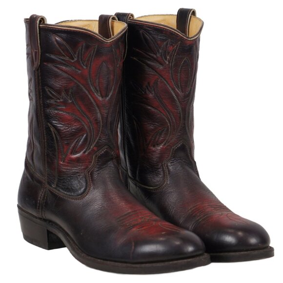 Knapp | Shoes | Vintage Knapp Steel Toe Black Cherry Cowboy Work Boots ...